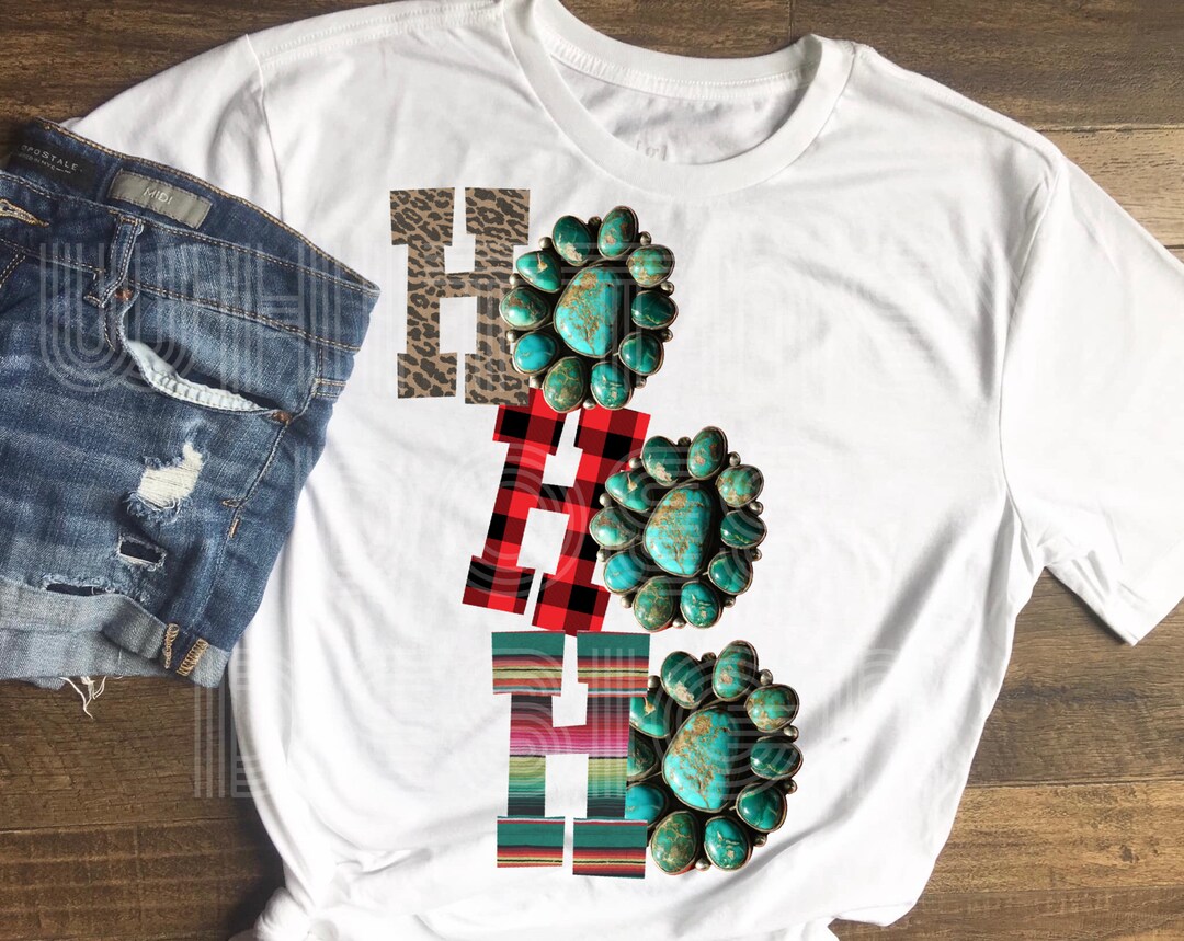 Ho Ho Ho Turquoise Christmas Sublimation Design Download PNG - Etsy