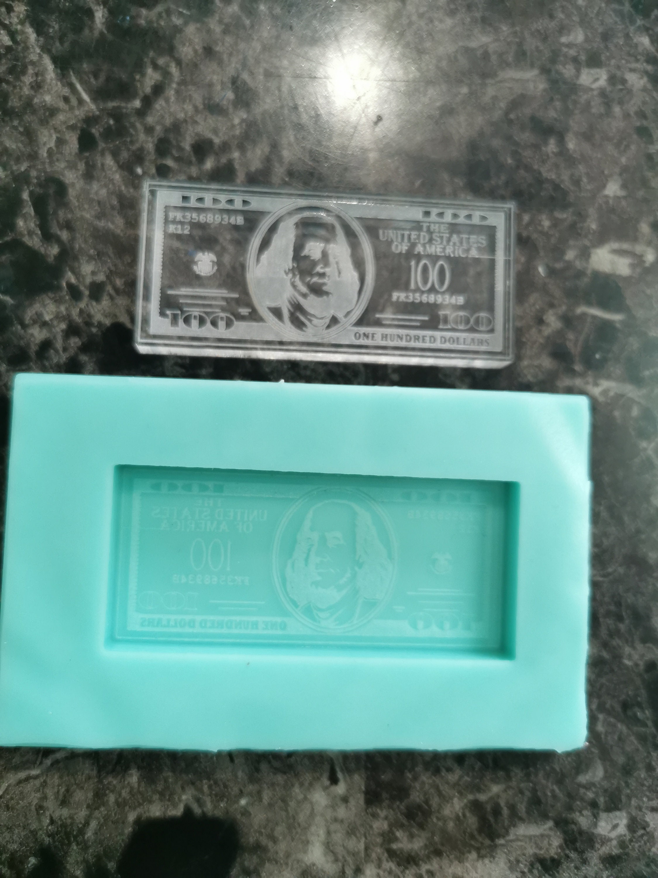 2.5 Inch 100 Dollar Bill Mold/mould, Money Mold, Money Mould, Keychain ...