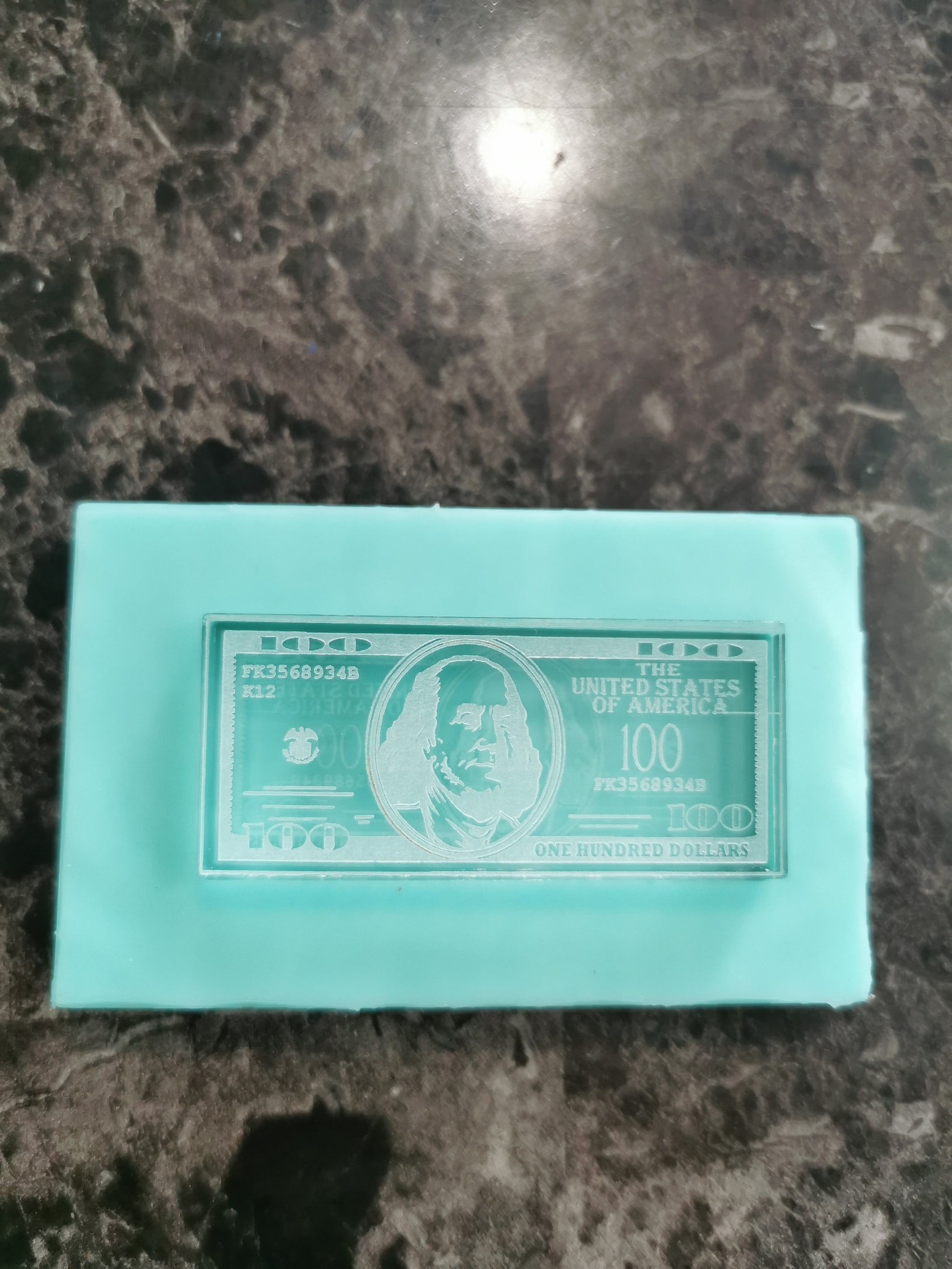 2.5 Inch 100 Dollar Bill Mold/mould, Money Mold, Money Mould, Keychain ...