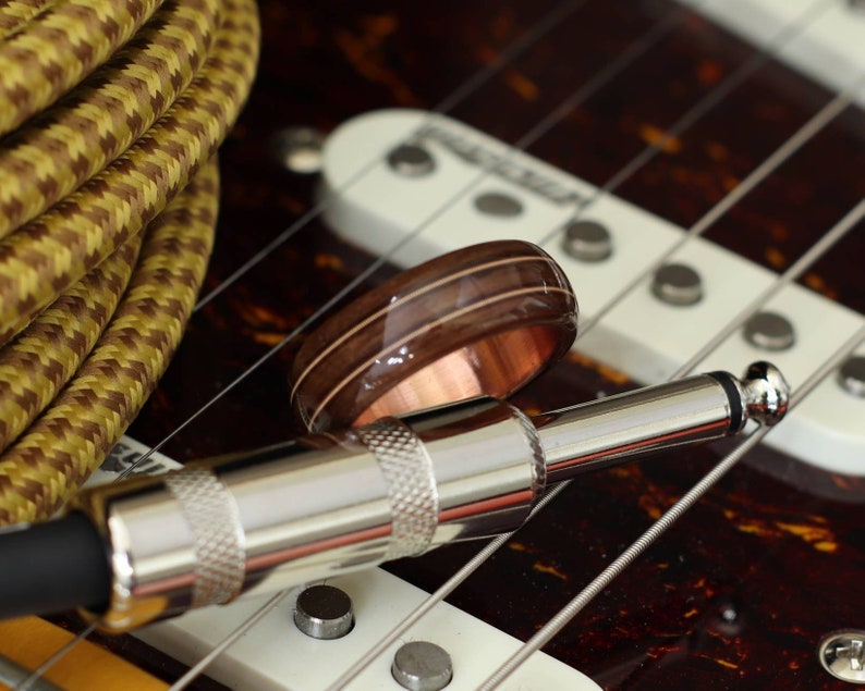 Guitar String Ring Wood Engagement Ring Wood Wedding Ring | Etsy