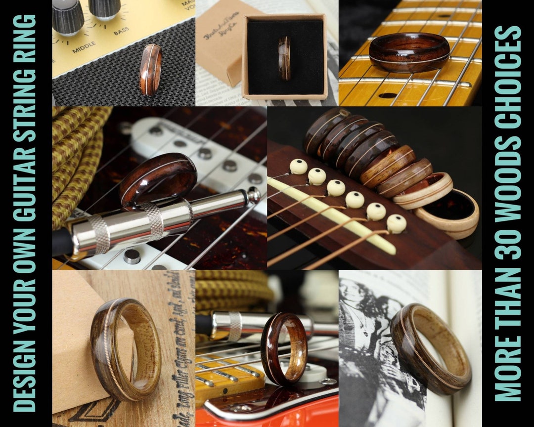 Guitar String Ring, Mens Wedding Ring, Mens Wood Engagement Ring - Etsy