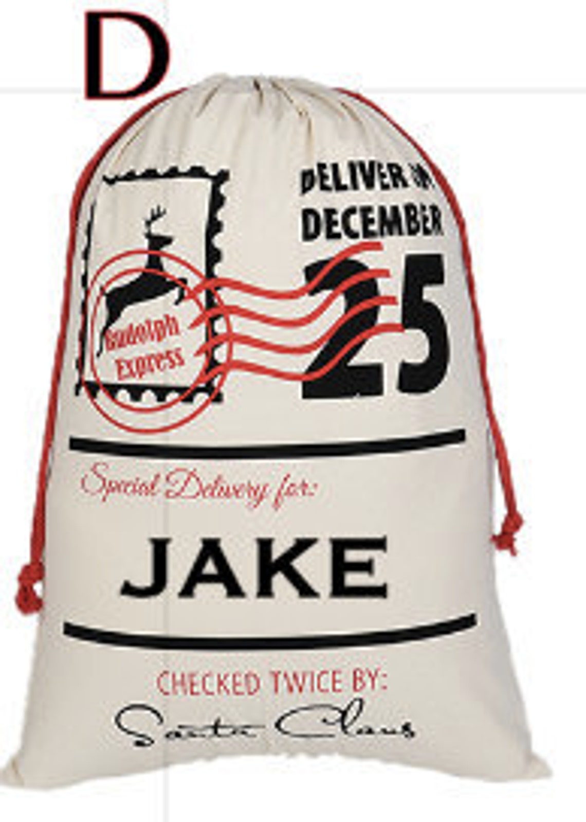 Personalized Santa Sacks Design D - Etsy