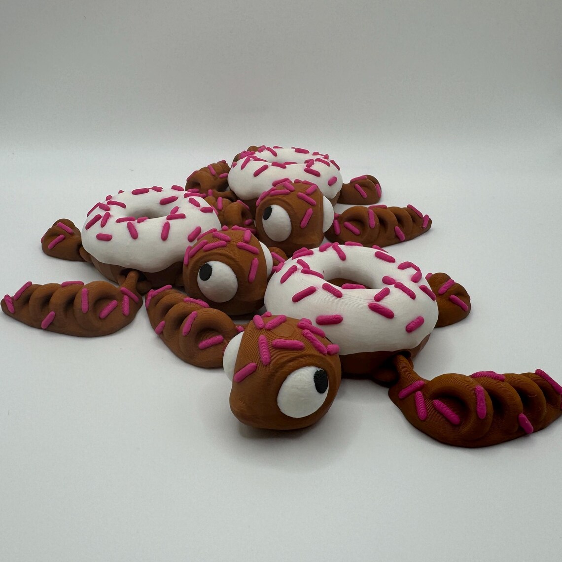 Donut Turtle With Pink Sprinkles | Articulated Toy | Donurtle Flexi Toy ...