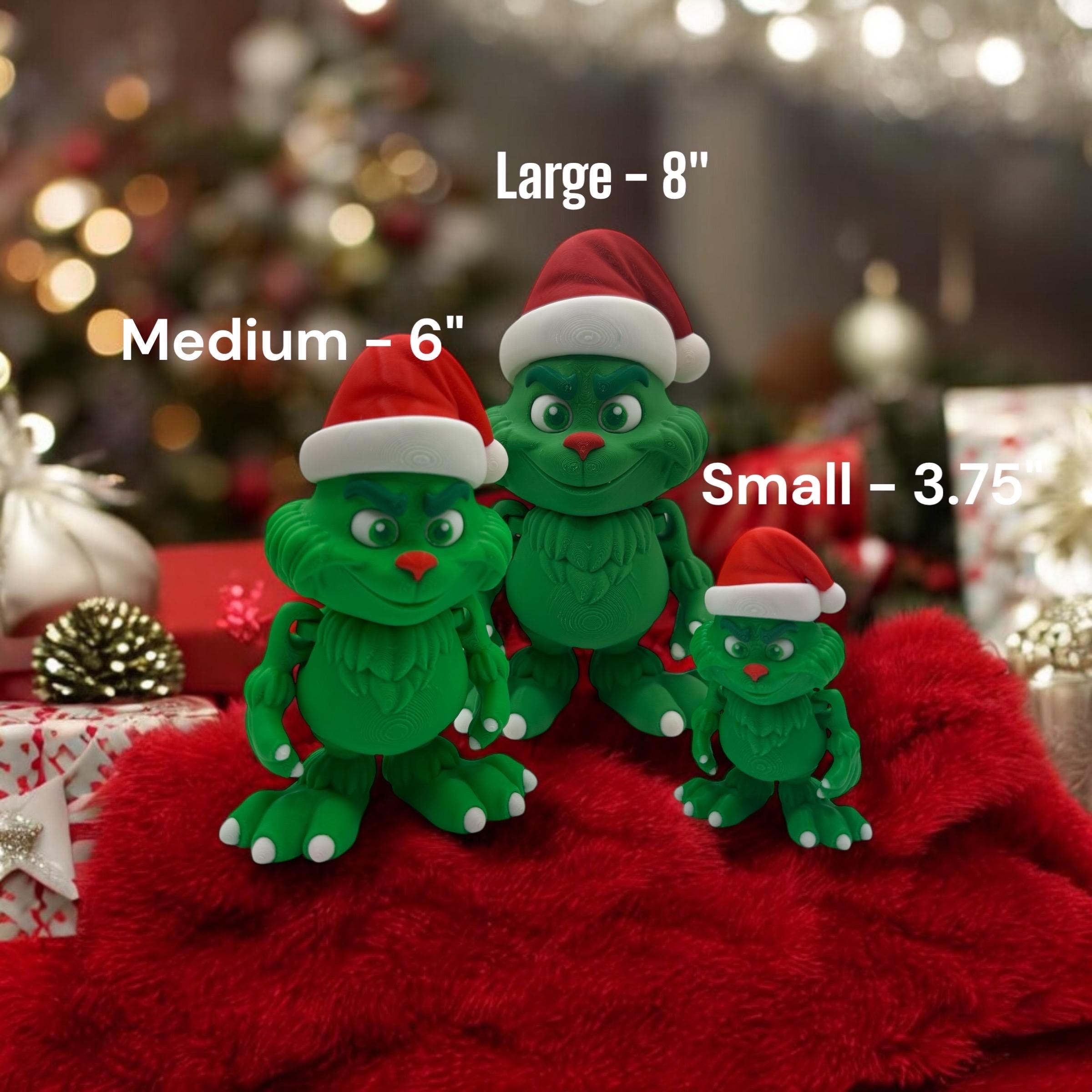 3D Printed Articulating Grinch Figurine - Christmas/holiday/stress ...