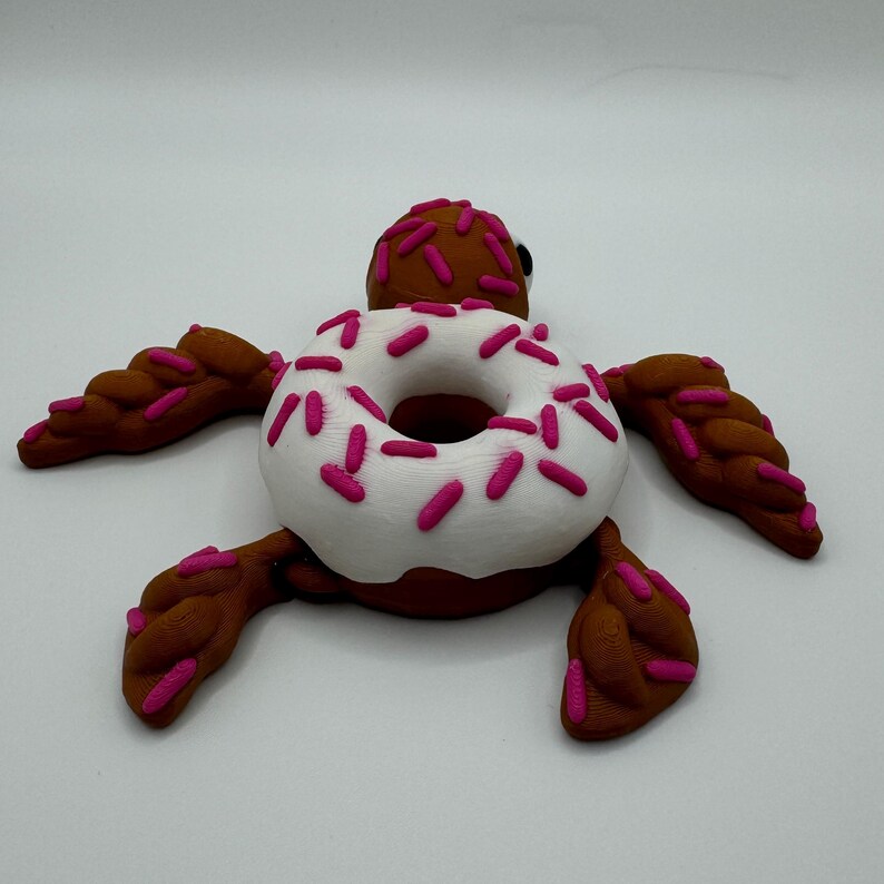 Donut Turtle With Pink Sprinkles | Articulated Toy | Donurtle Flexi Toy ...