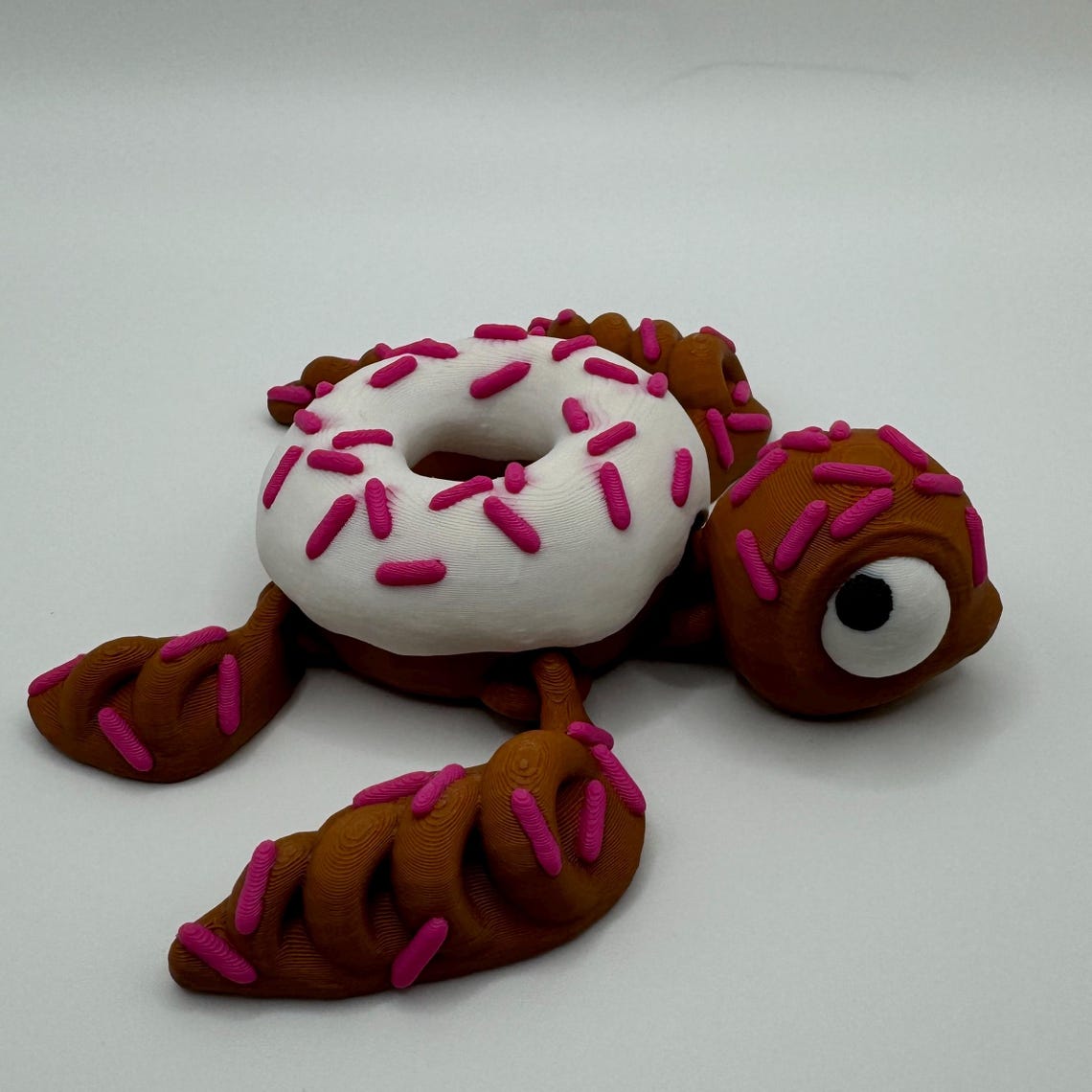 Donut Turtle With Pink Sprinkles | Articulated Toy | Donurtle Flexi Toy ...