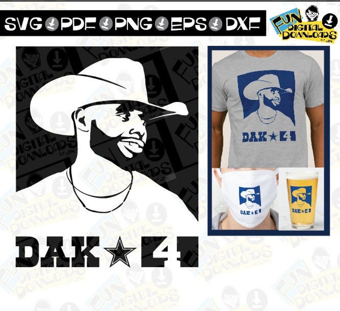 Dak Prescott SVG - Dallas SVG, Dak Prescott Mask, Prescott DXF, Cut ...
