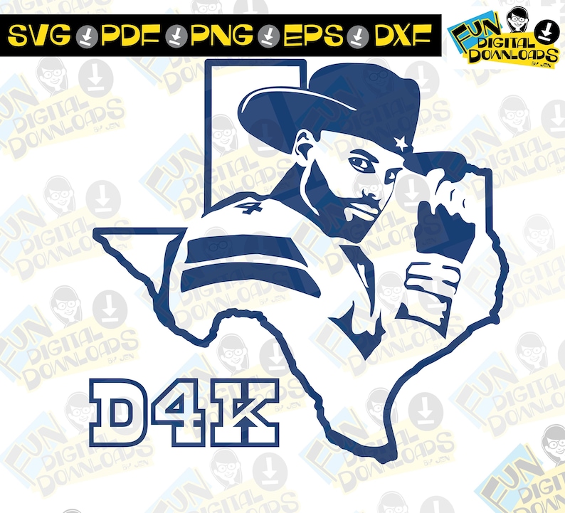 Dak SVG - 2 Color, Dallas SVG, Dak Prescott Mask, Prescott DXF, Cut ...