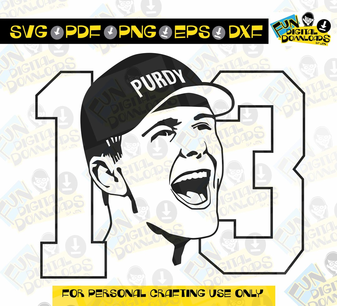 Brock Purdy SVG Purdy Cut File, Purdy Svg, Single Layer Transparent - Etsy