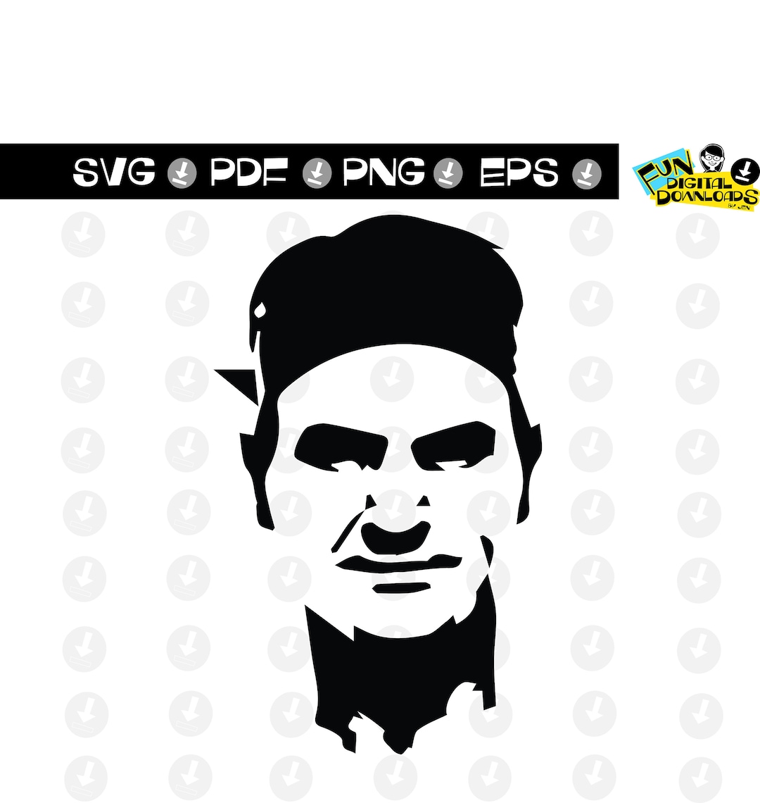 SVG - Roger Federer - Professional Tennis Player - Digital Download ...