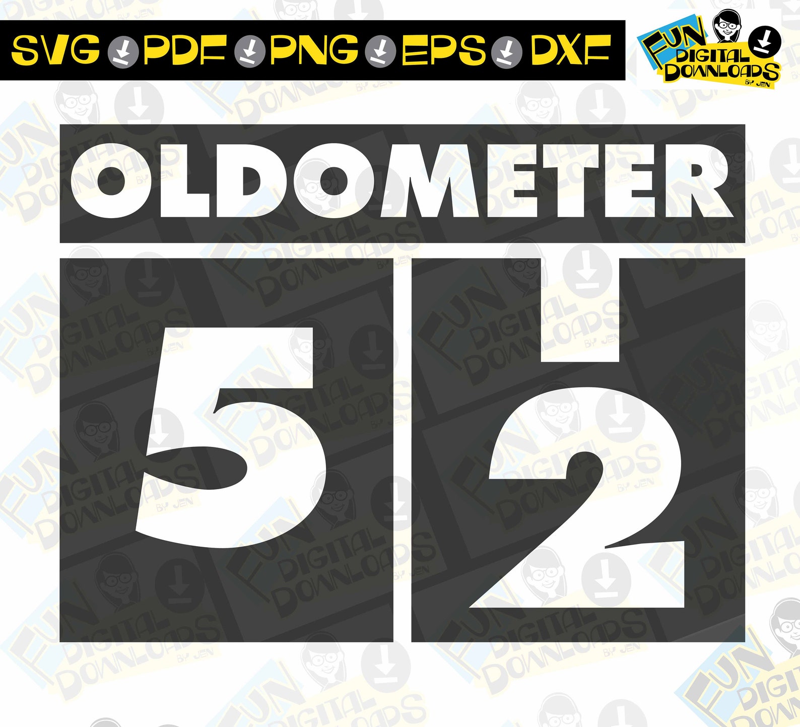 Oldometer SVG, 52th Birthday Svg, Birthday Humor, Oldometer Shirt, 52th ...