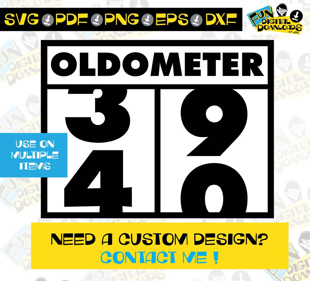 White Oldometer SVG, 40th Birthday Svg, Birthday Humor, Oldometer Shirt ...