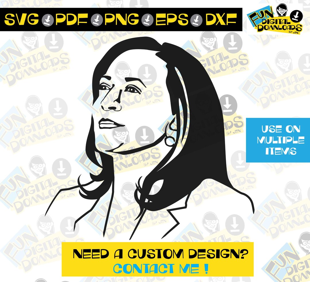 Kamala Harris Svg - Kamala Harris 1 Color Transparent File, Election ...
