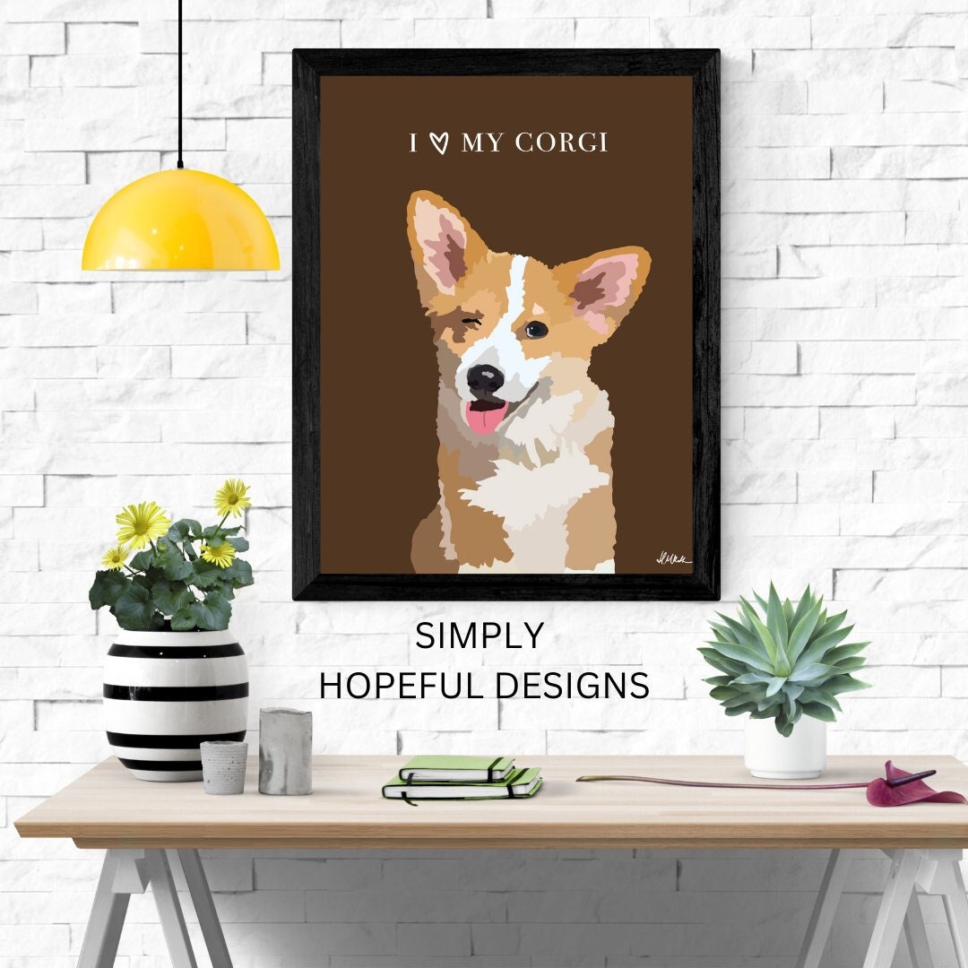 Digital I Love My Corgi Print - Etsy