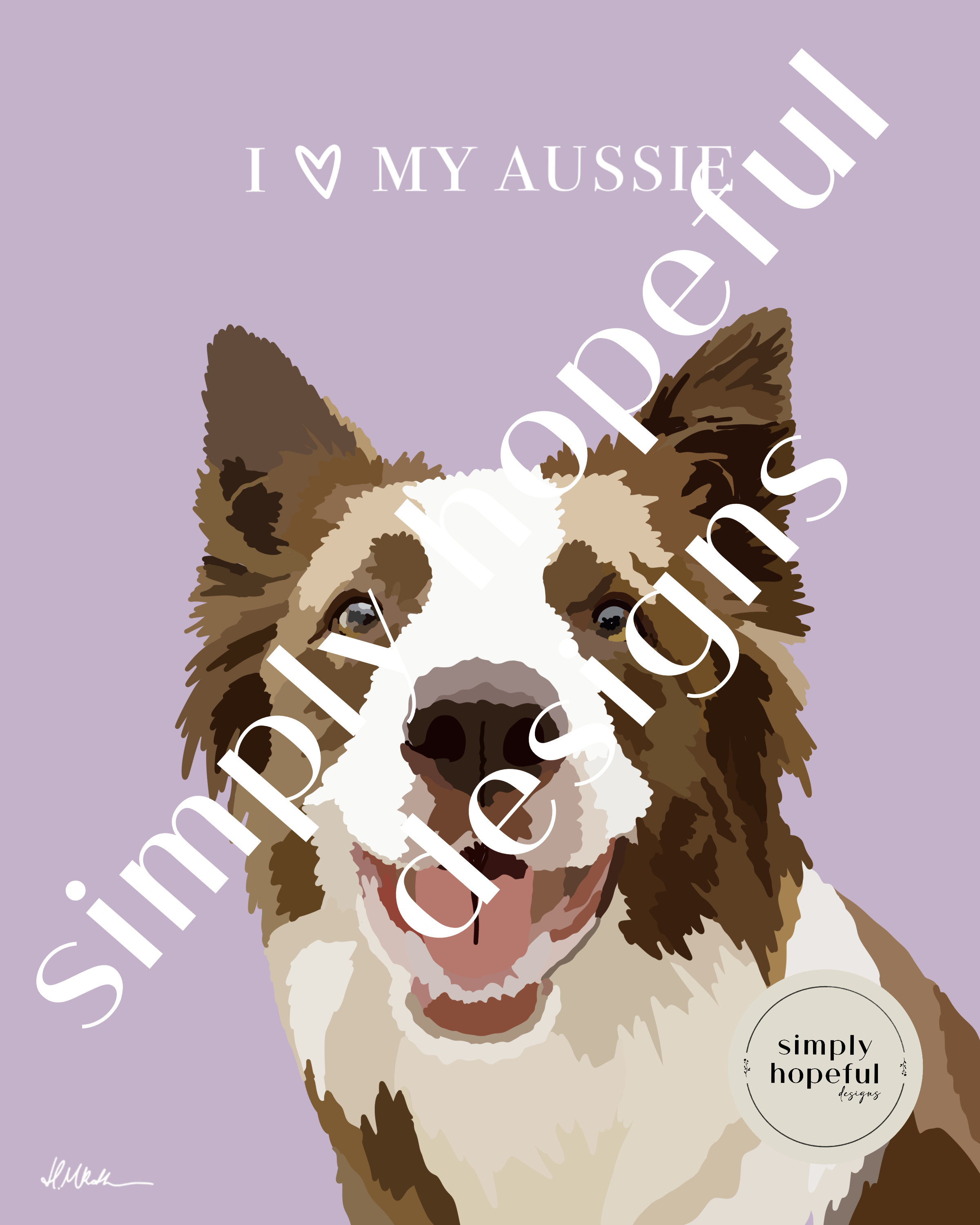 Digital I Love My Aussie Print - Etsy