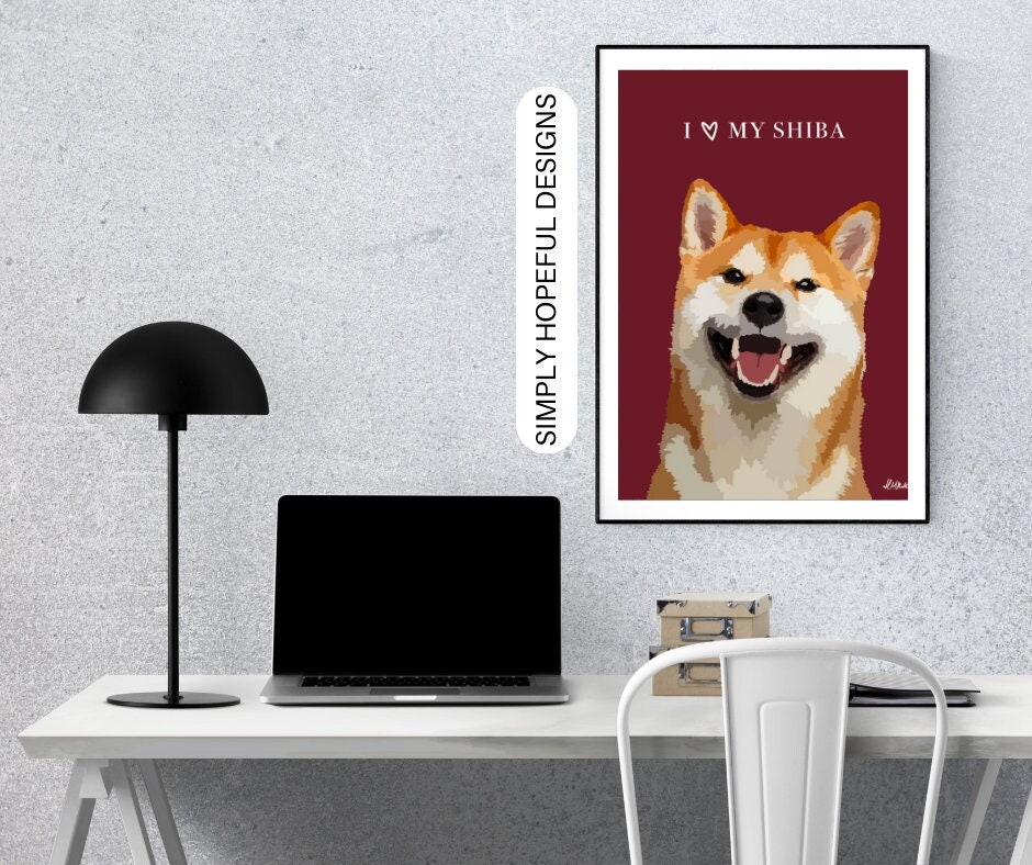 Digital I Love My Shiba Print - Etsy