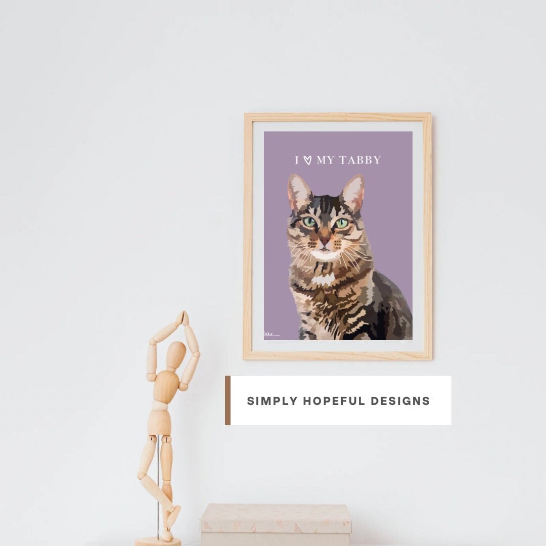 Digital I Love My Tabby Print - Etsy