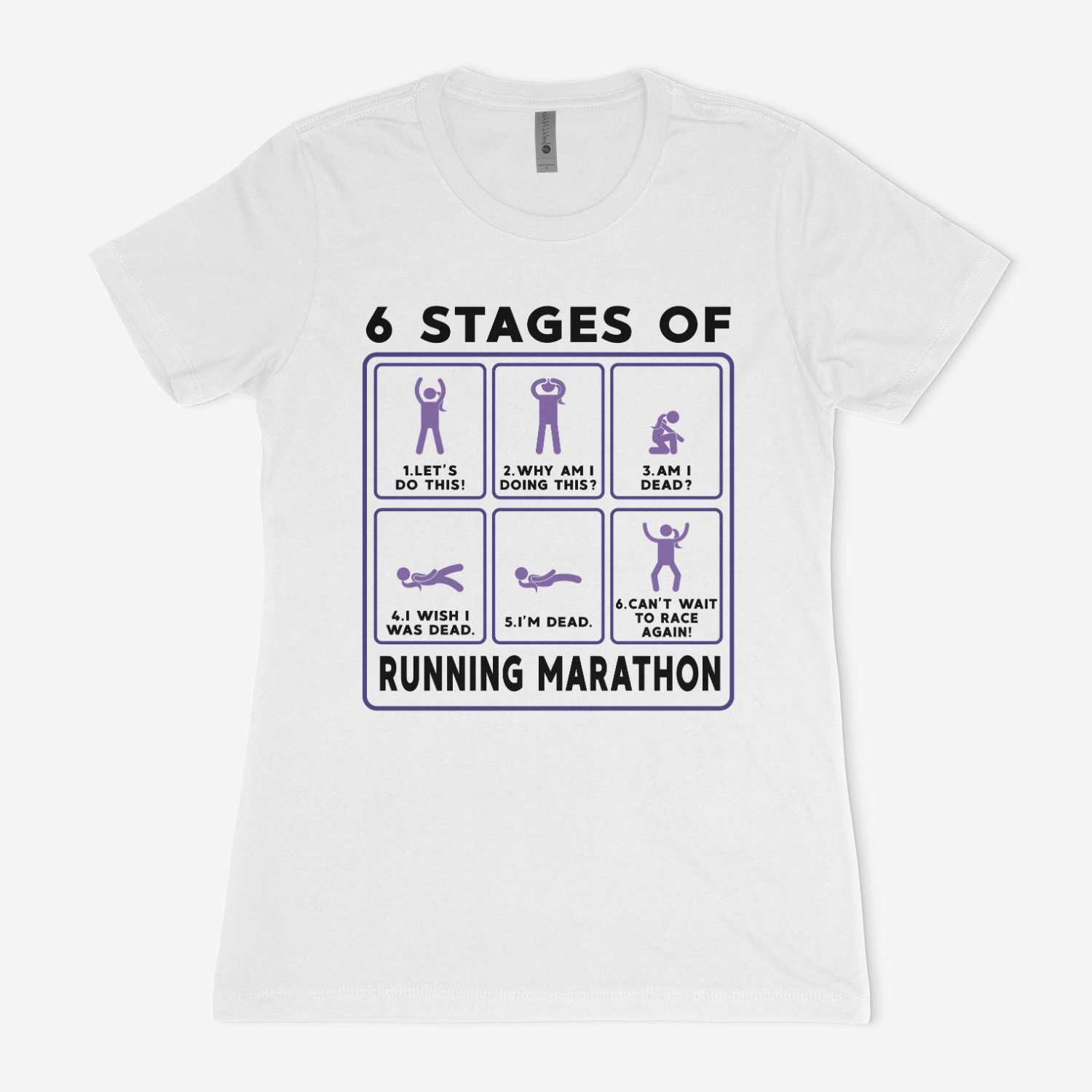 6 Stages of Running Marathon Women's Shirt - Etsy