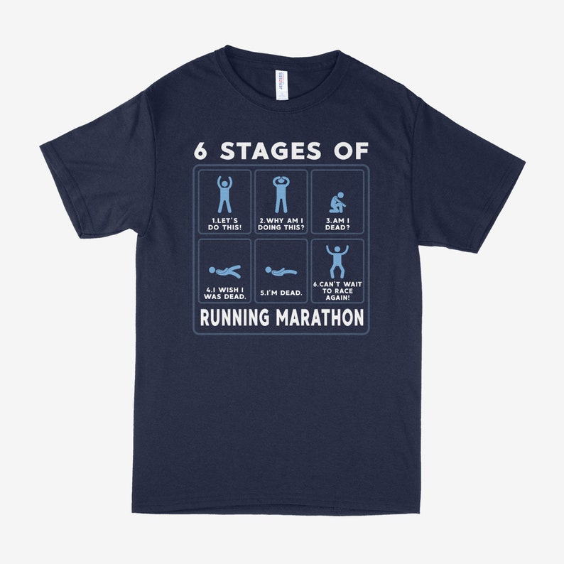 6 Stages of Running Marathon Men's Shirt - Etsy