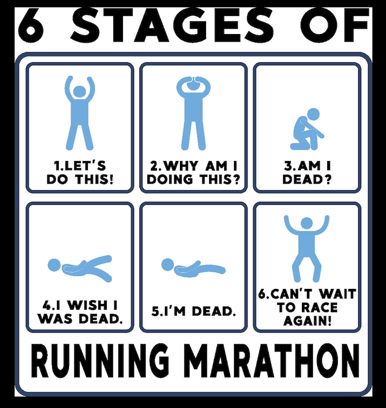 6 Stages of Running Marathon Men's Shirt - Etsy
