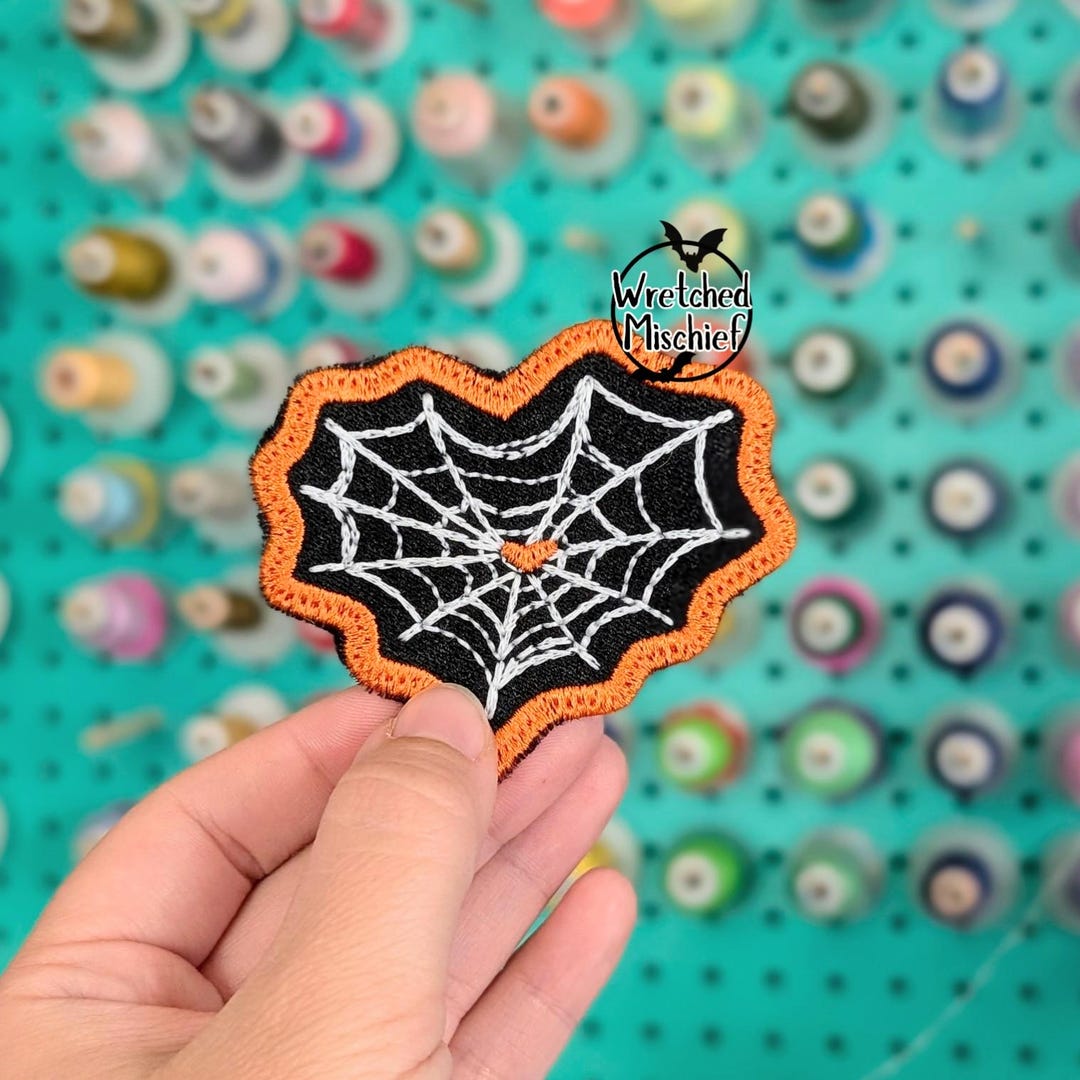 Spider Web Heart Patch . Sew on Patch - Etsy