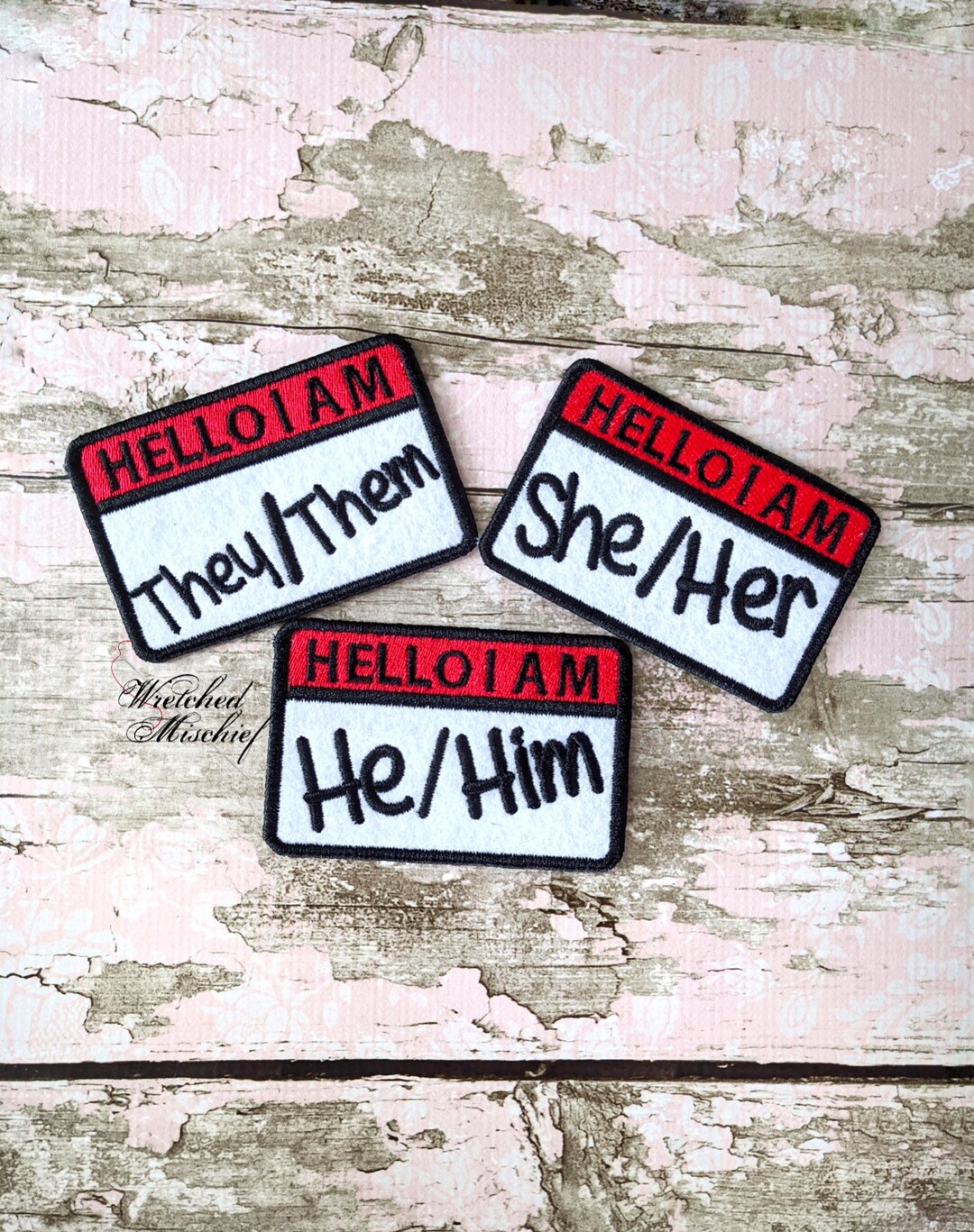 Pronoun Patch . They/them . She/her . He/him Patch - Etsy