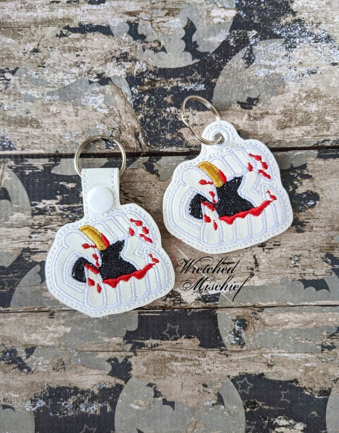 Vampire Teeth Key Chain . Gold Tooth Vampire - Etsy