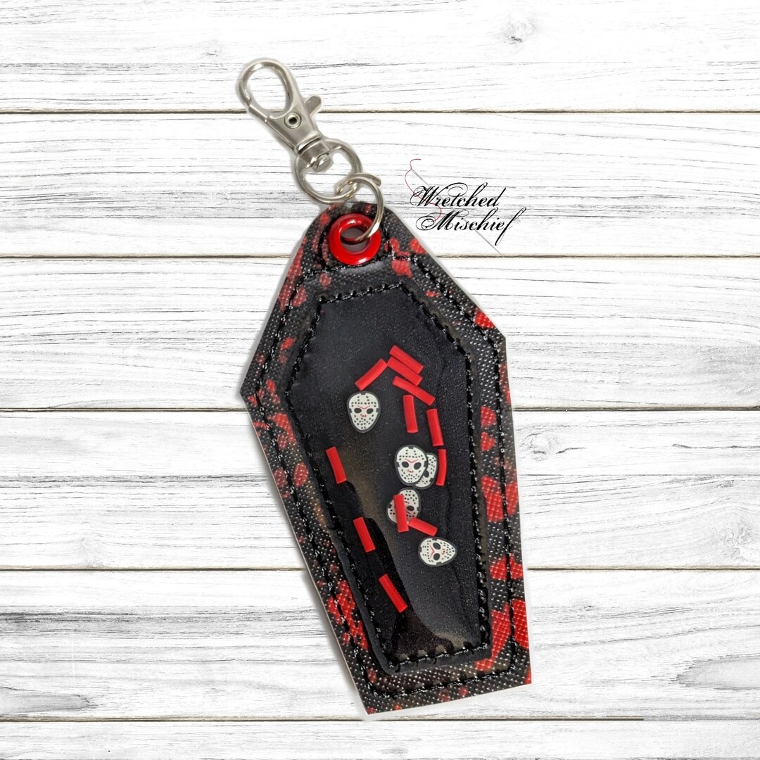 Coffin Horror Key Chain . Spooky Halloween Key Chain . Jar of Horror ...
