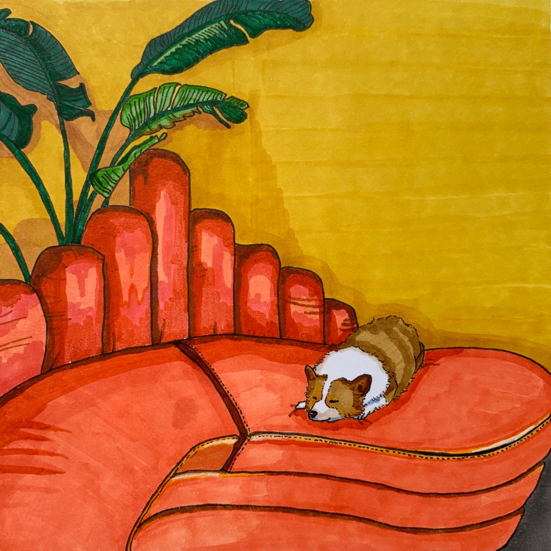 Meditating Corgi - Original Art. Corgi Art, Corgi Gift for Dog Owner ...