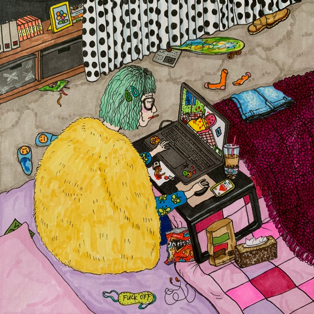The Sims - Illustration Print | Game Lover Art |cozy Print | Bedroom ...