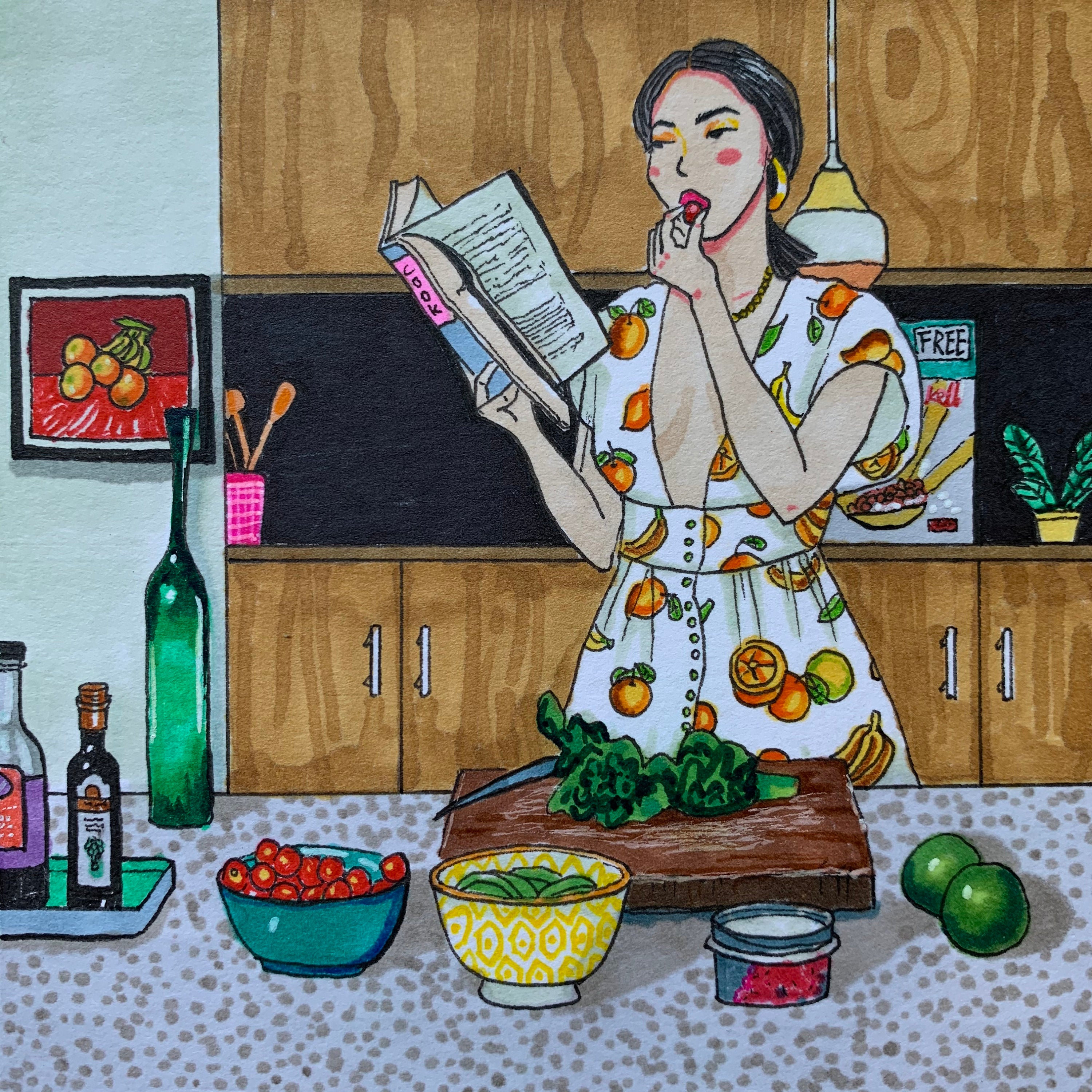 Cooking Master Illustration Print. Mini Painting Kitchen - Etsy Australia