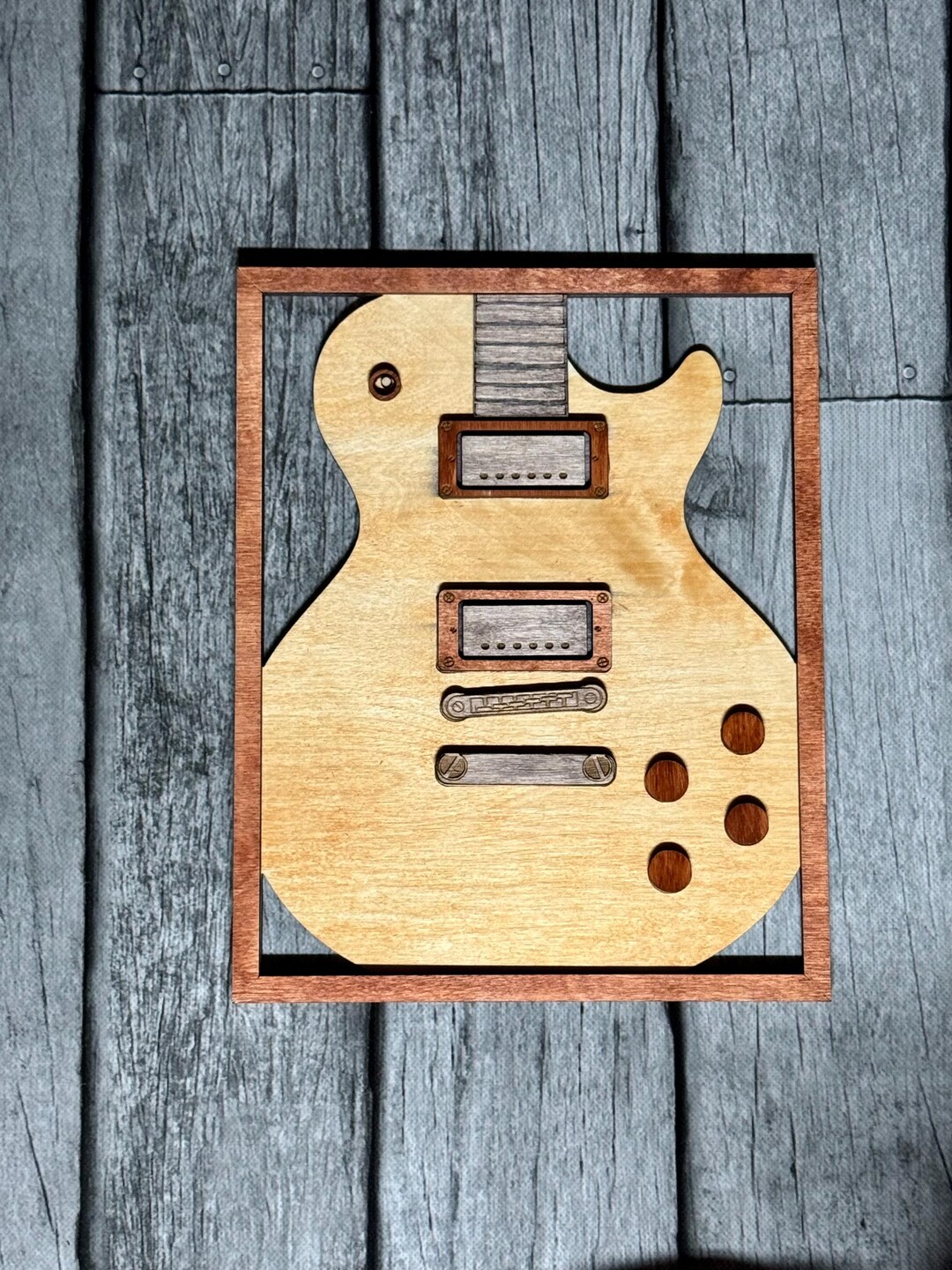 Custom Wooden Guitar Frame With Name Wall / Desk /shelf Decor, 2 Sizes ...