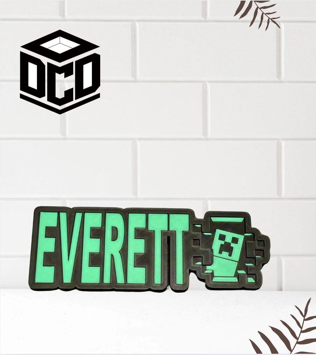 Personalized Minecraft Name Plate, Personalized, Creeper, Kids Room ...