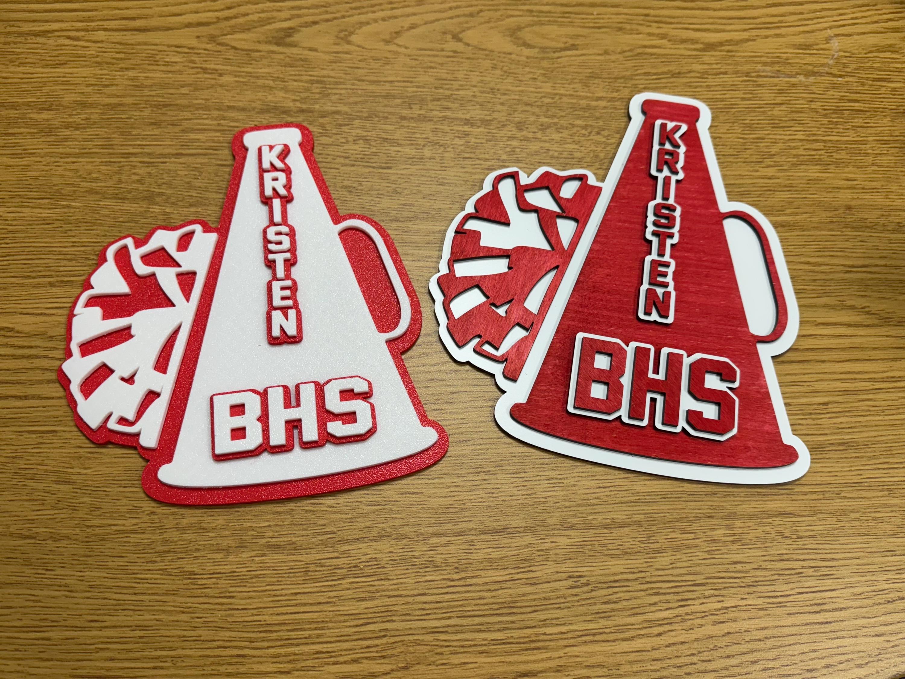 Cheer Cheerleading Personalized Sign, Monogram Keychain, Custom With ...