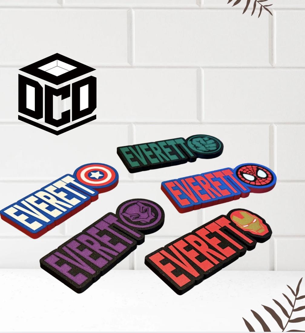 Personalized Superhero Name Plate, Iron Man, Custom, Personalized, Kids ...