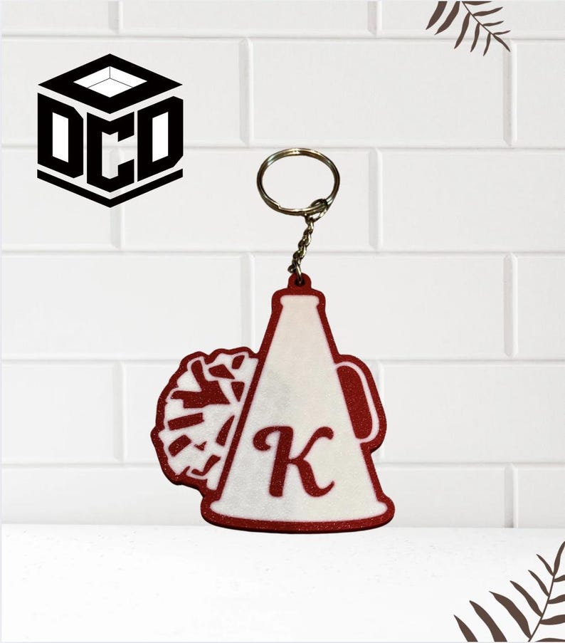 Cheer Cheerleading Personalized Sign, Monogram Keychain, Custom With ...