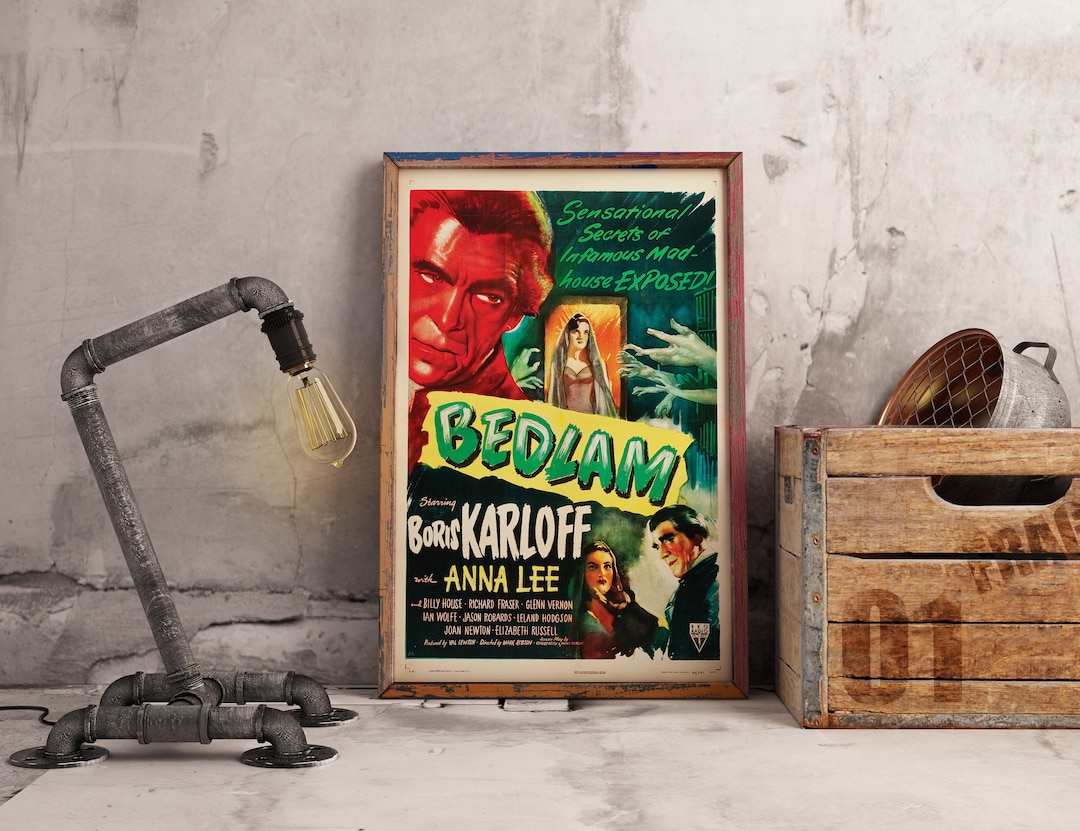 Bedlam Vintage Horror Movie Poster | 1946 Classic Film Vintage Cinema ...