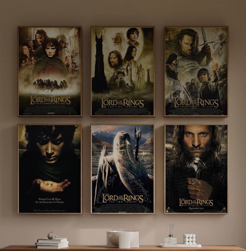 Lord of the Rings Movie Poster Set | LOTR Trilogy Wall Art (digital ...