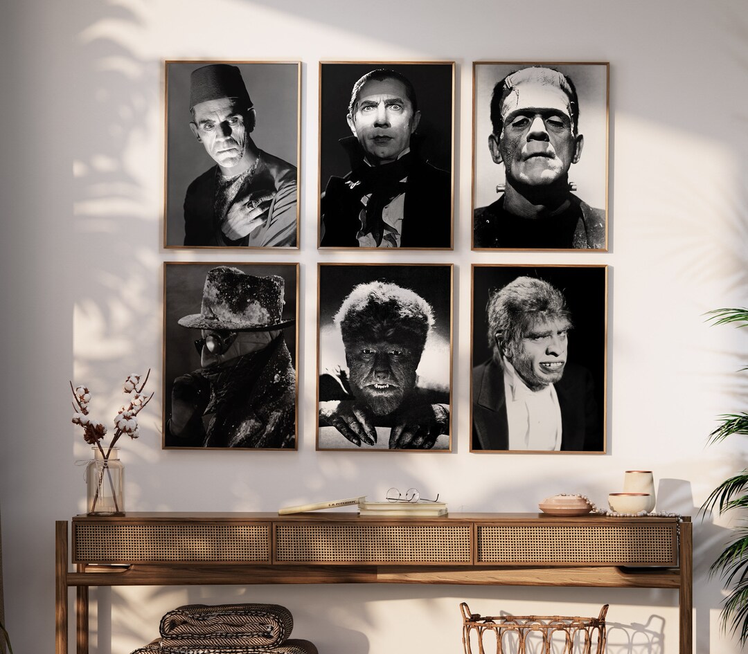 Vintage Horror Movie Poster Prints: Black & White Film Art (digital ...