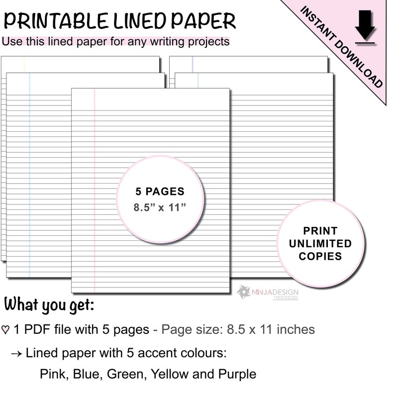 Lined Paper - Etsy