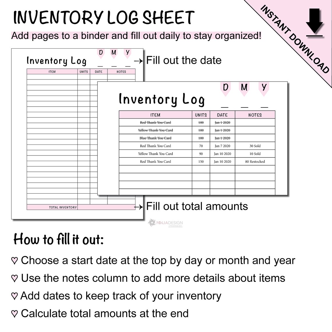 Printable Business Organization Planner and Tracker Sheets | Etsy