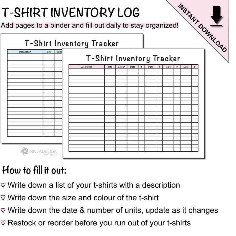 Uniform Inventory Tracker - Etsy