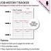 Printable Job History Tracker to Track Work Employment History - Etsy