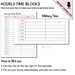 Printable Daily Time Block Schedules by Hour and Half-hour Regular Time ...