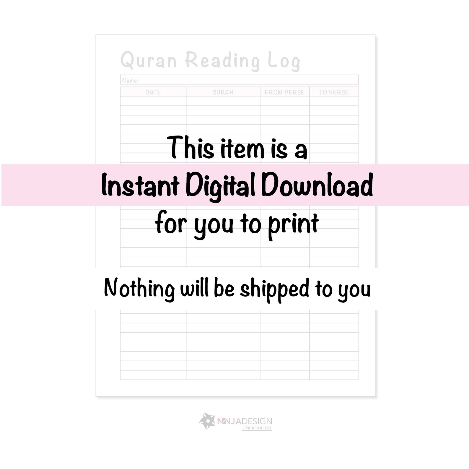 Printable Quran Reading Log to Track Verses of Surahs Read - Etsy Canada