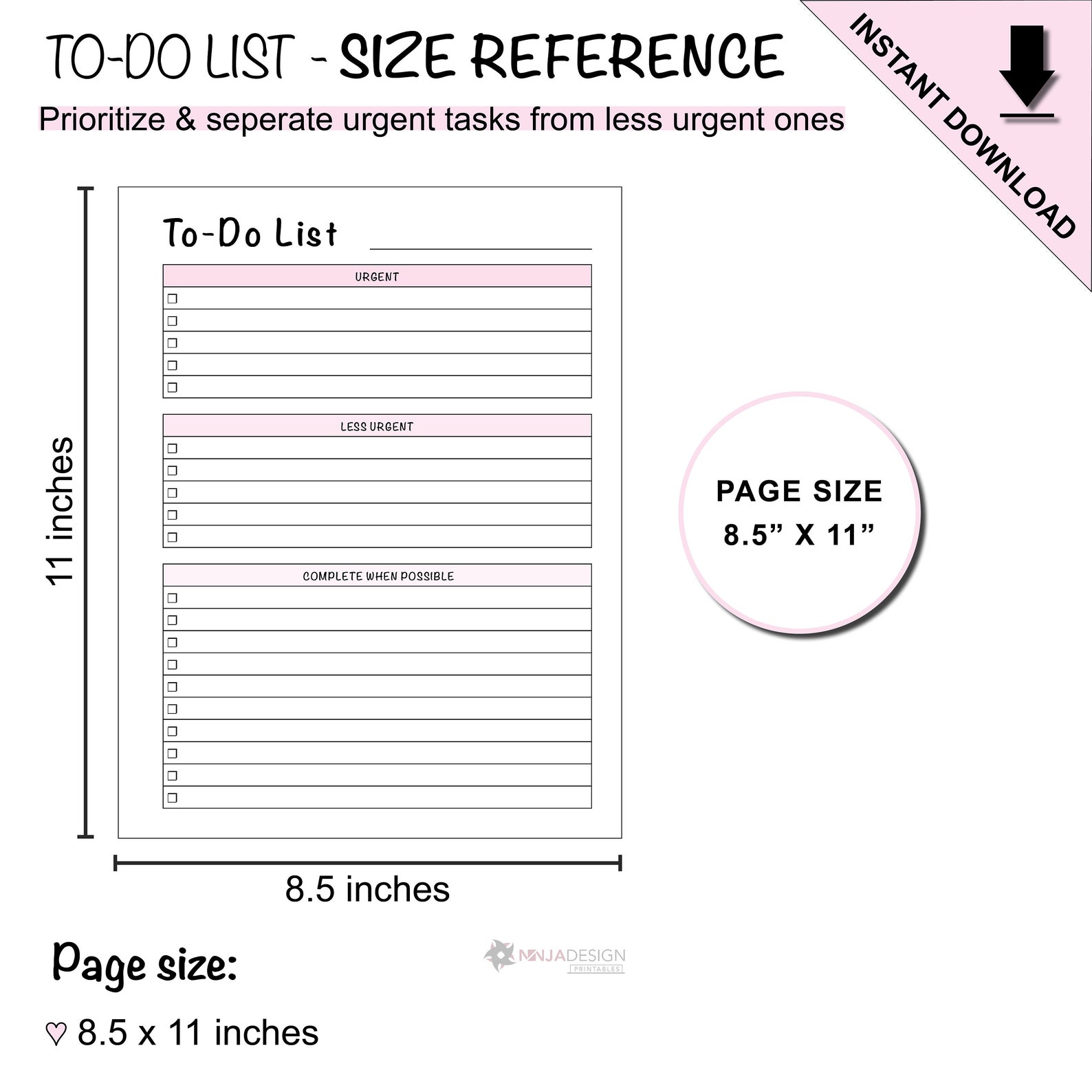 Printable Priority to Do List With Checkboxes | Etsy