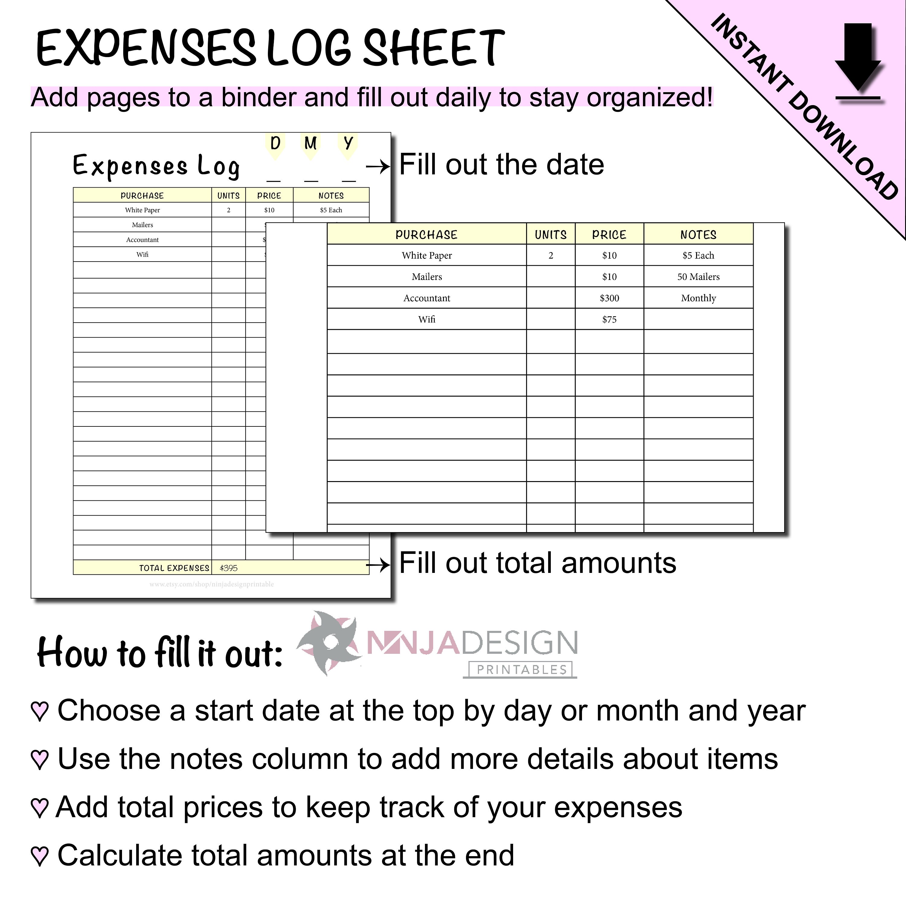 Free printable expense tracker for independent contractor - beryphoto