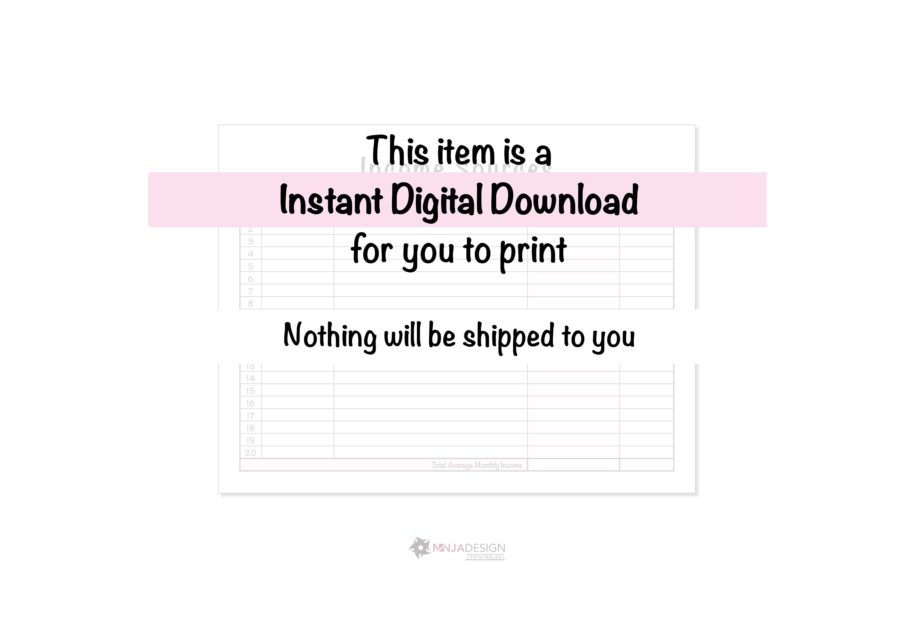 Printable Income Sources Tracker to Track Multiple Sources of Income - Etsy