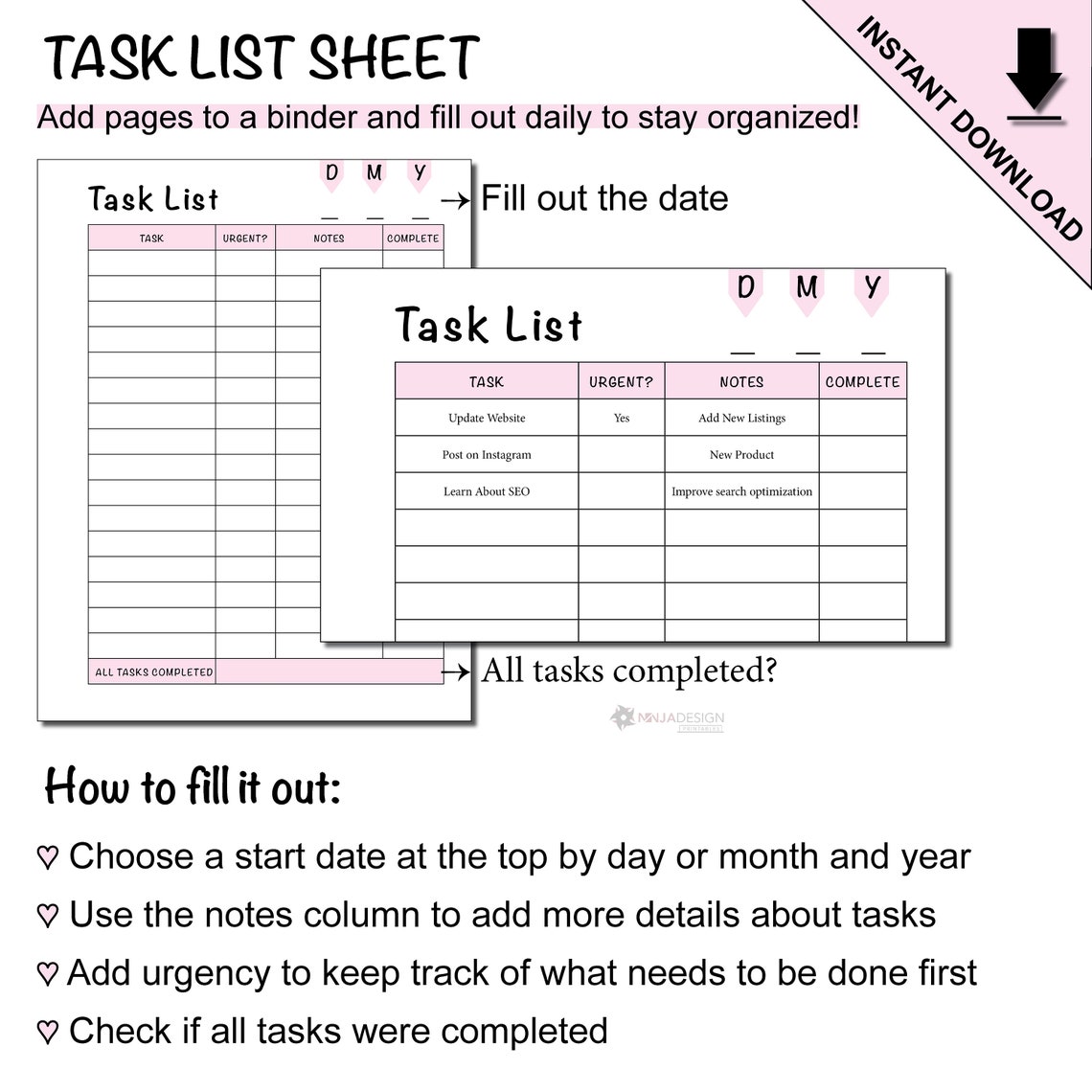 Printable Business Organization Planner and Tracker Sheets | Etsy