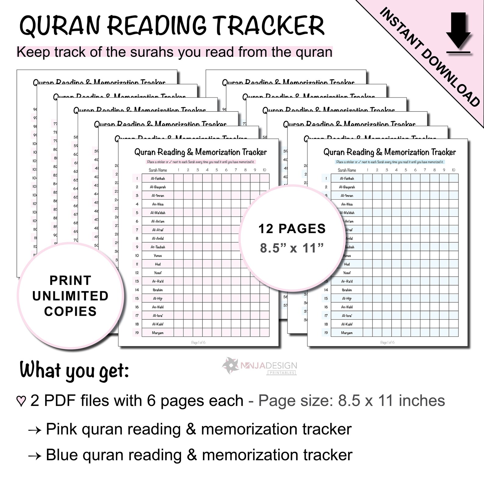 Printable Quran Reading and Memorization Tracker for Kids & - Etsy